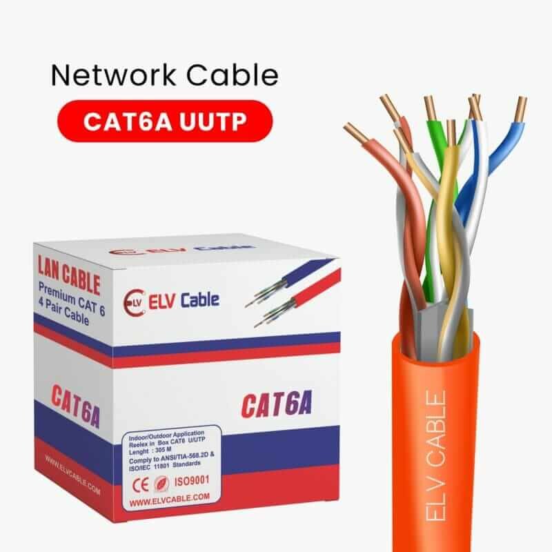 Flat Cable 23awg 4pair Cat6a F-Utp Green Color - ELV Cables