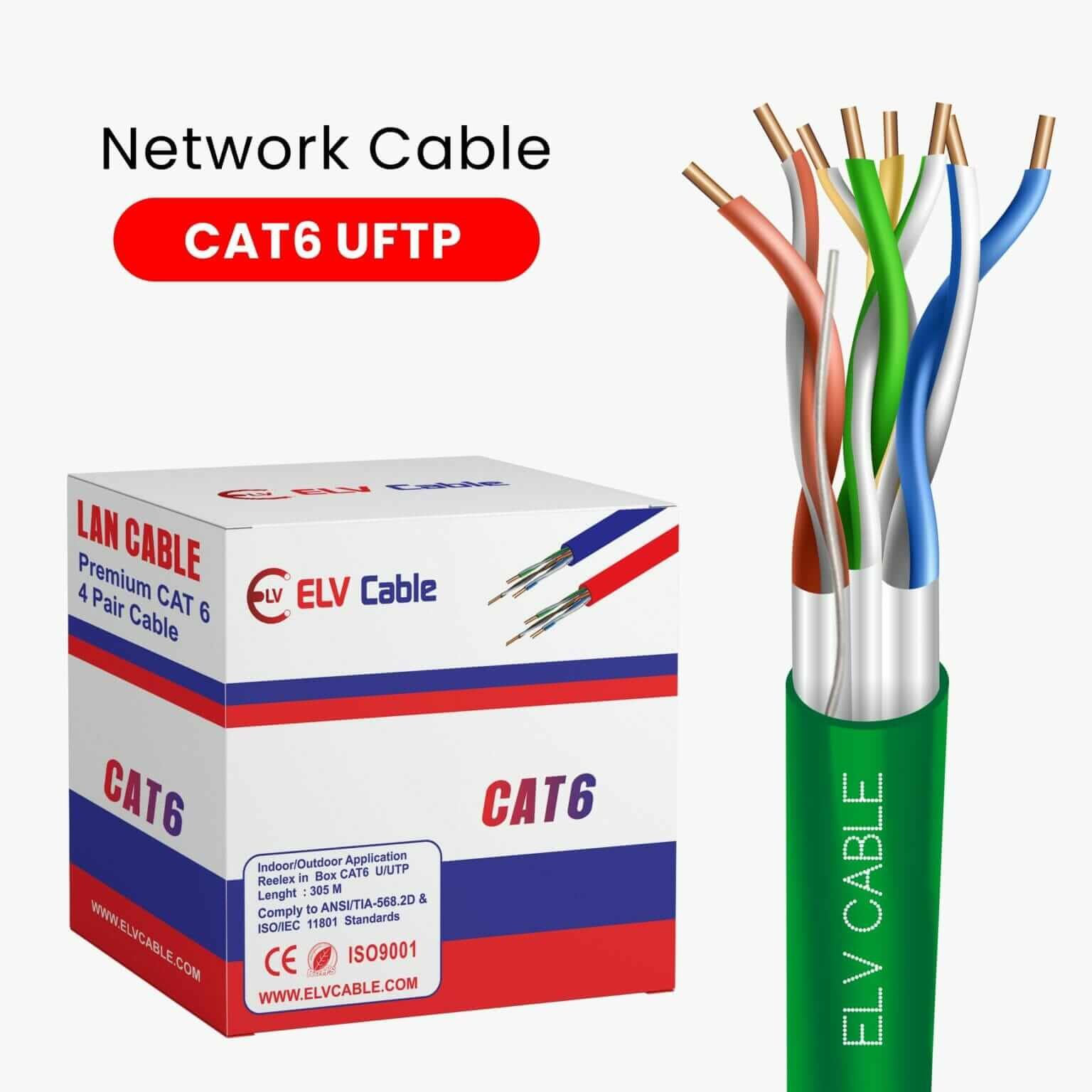 Cat6 F-Ftp 23awg 4pair Series Black Color - ELV Cables