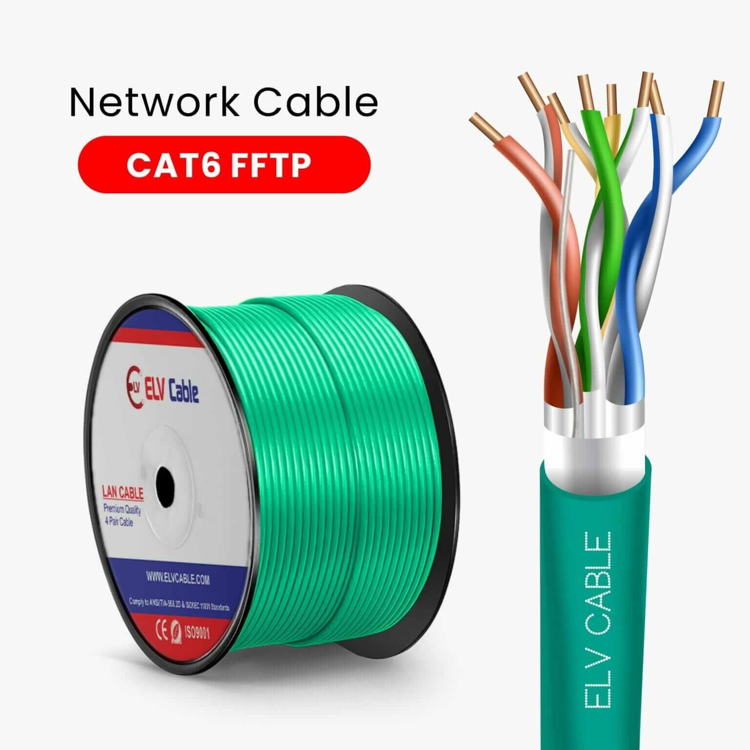 best Cat6 cable F/Ftp aqua 23awg 4pair - ELV Cables UAE