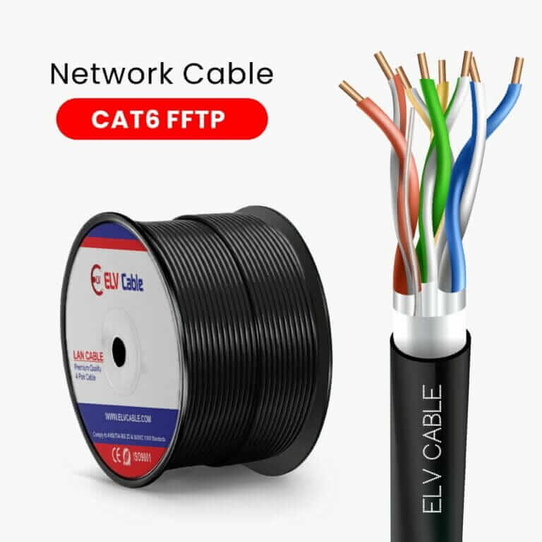best Cat6 F/Ftp Black 23 awg 4 pair 305m - ELV Cables UAE