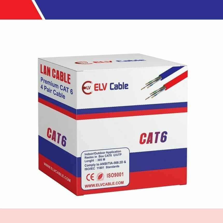 Cat6 U-Ftp 23awg bulk cable 305M Green Color - ELV Cables
