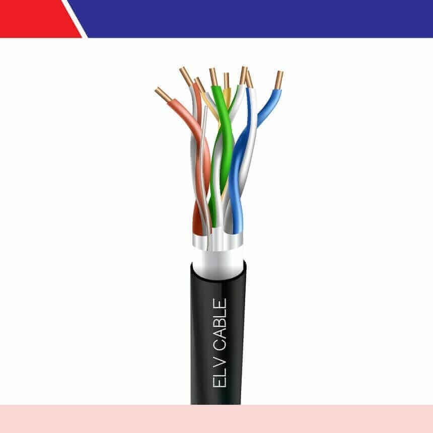 best Cat6 F/Ftp Black 23 awg 4 pair 305m - ELV Cables UAE