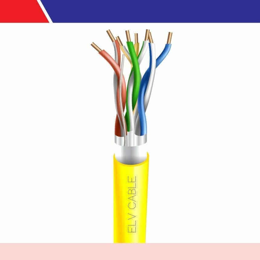 Cat6a F-Ftp 23awg 4pair hdpe Yellow Color - ELV Cables