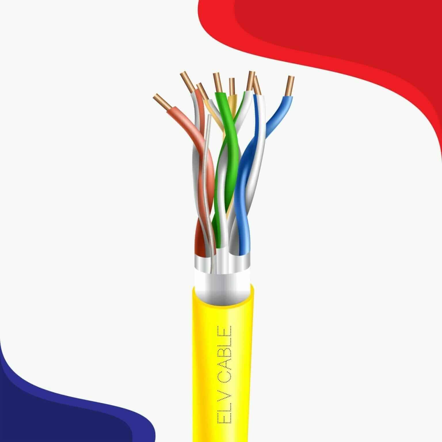 best Cat 6a sf/utp yellow network cable 23 awg 4 twisted