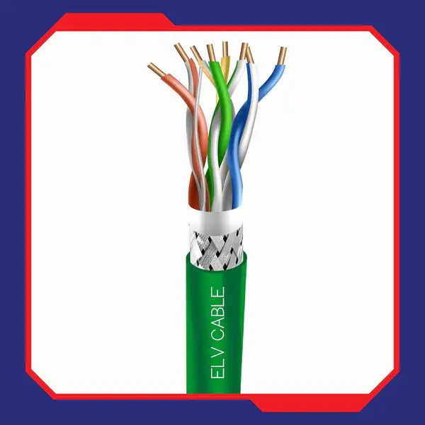 best Cat 6a Sf/Utp cable 23 awg 4 pair 305m Green Color